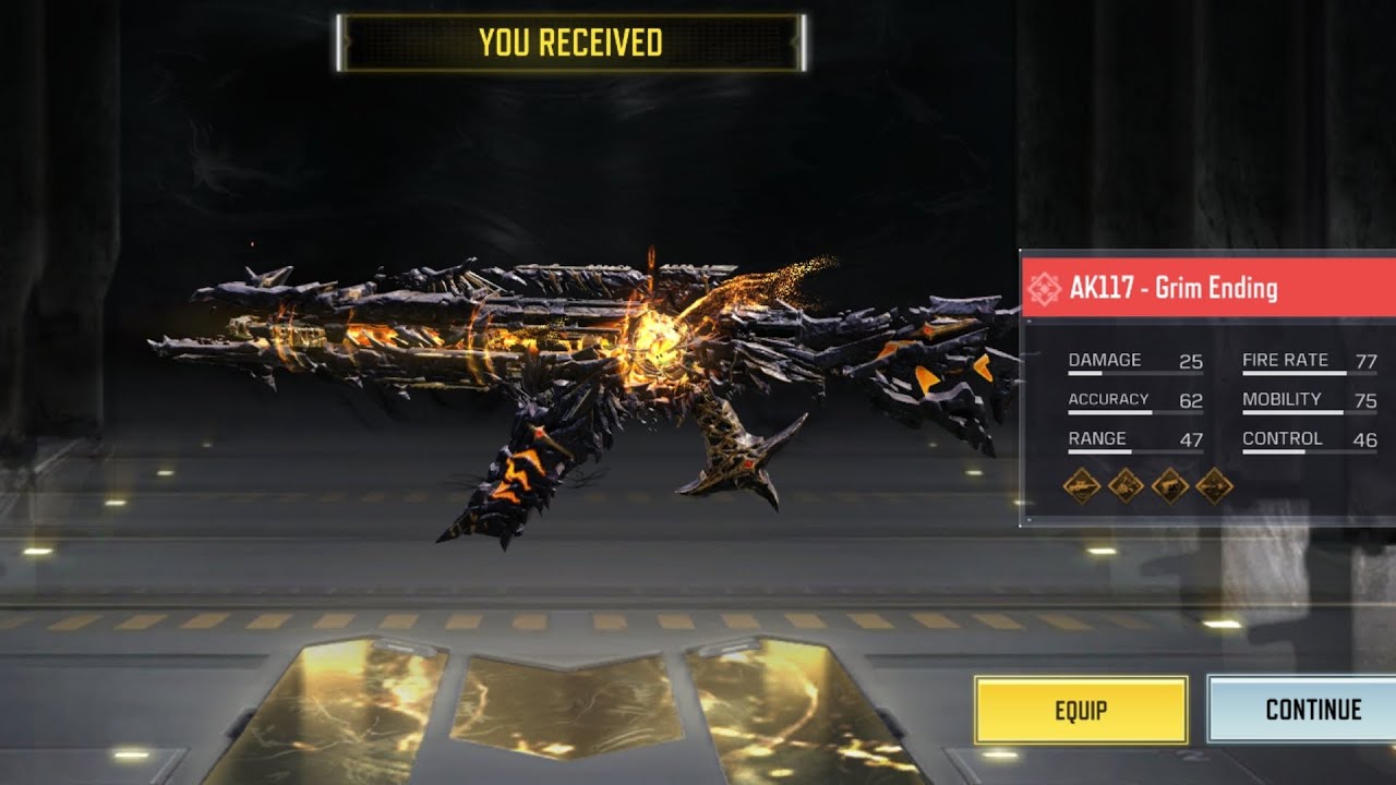 Finally buying mythic AK117 grim ending / COD mobile - YouTube