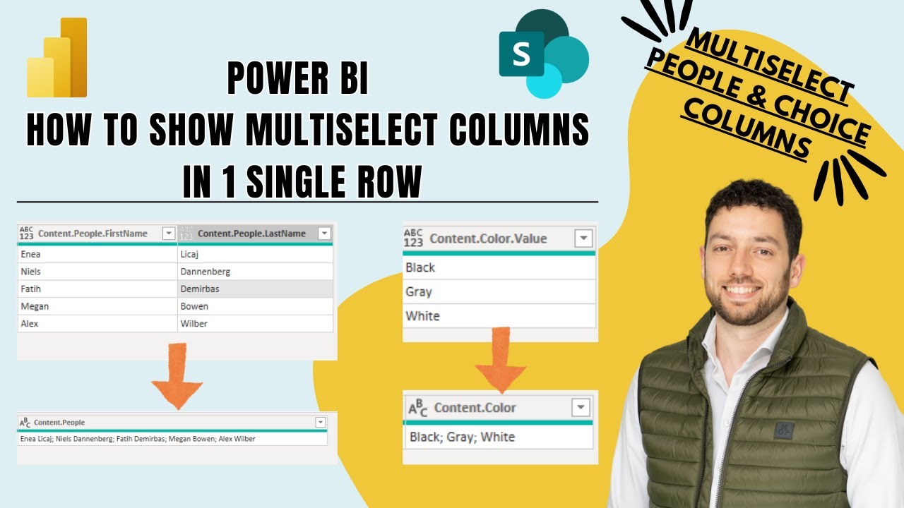 Power BI - Show Multiselect Column Values in 1 Row! - YouTube