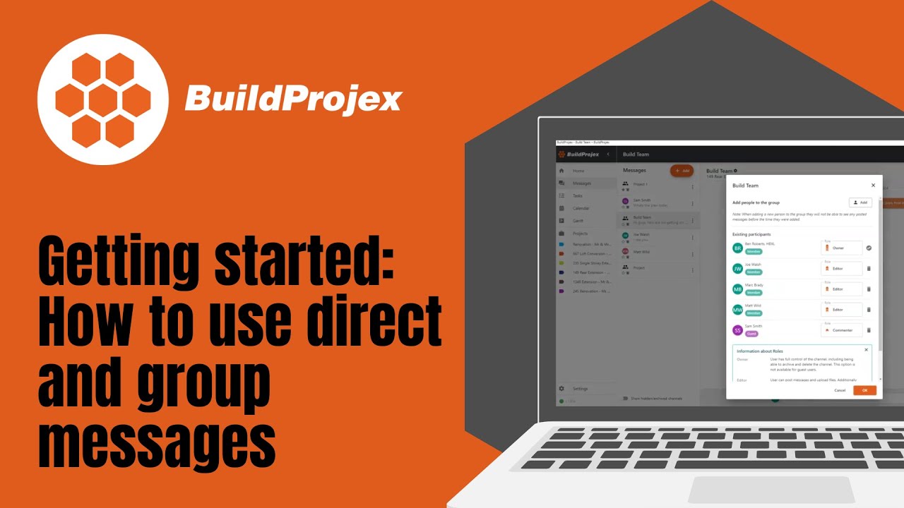 Getting Started: How to use direct and group messages in BuildProjex ...