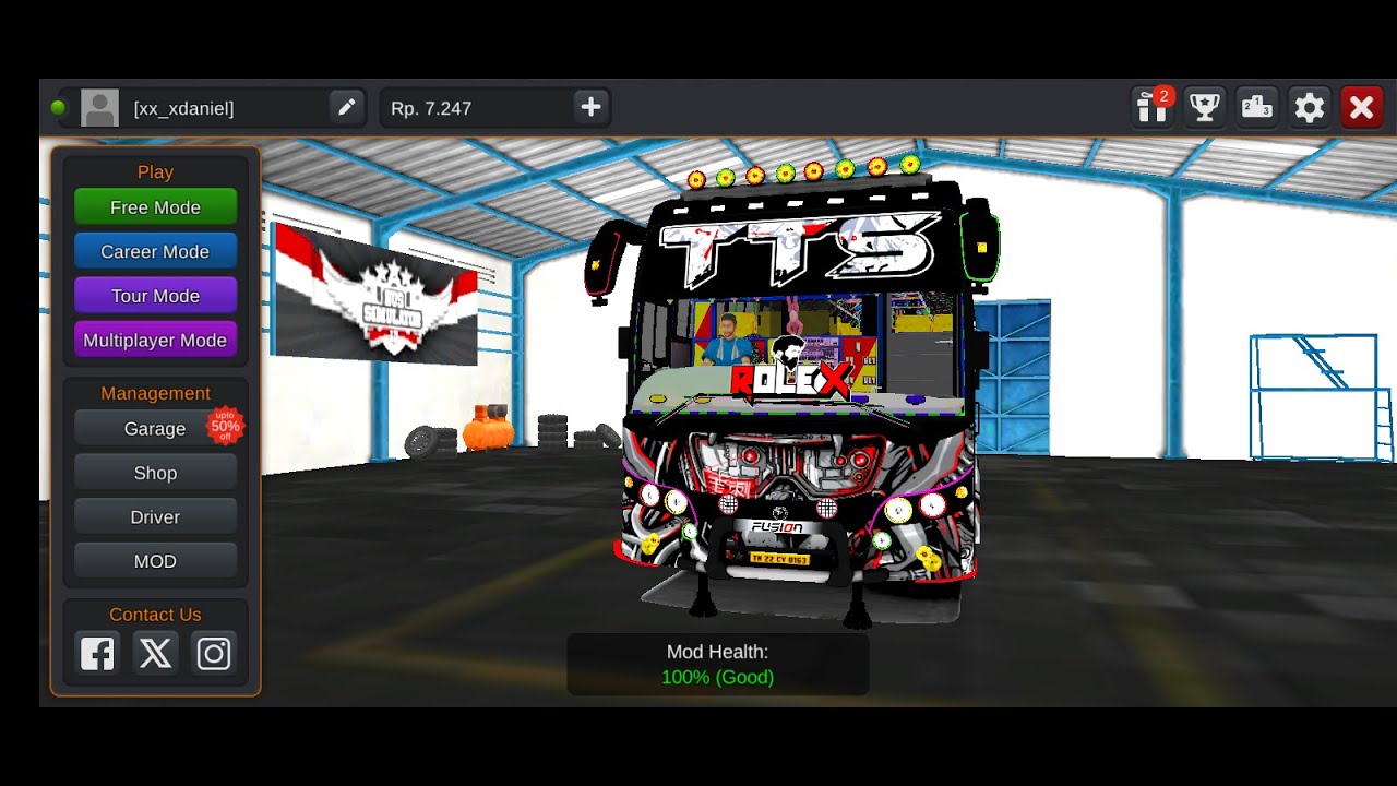 TTS ROLEX busmod in Bus simulator Indonesia in tamil - YouTube