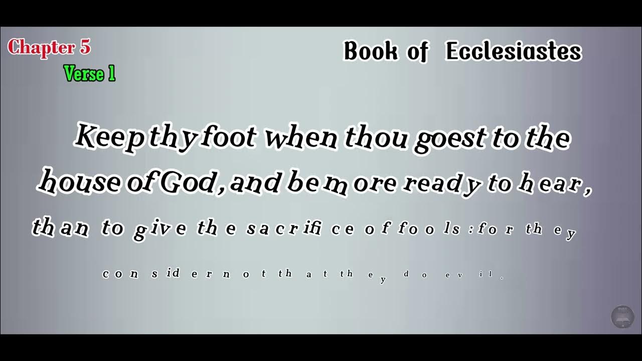 Series The Book of Ecclesiastes Chapter 5 Verse 1 #jesus # ...