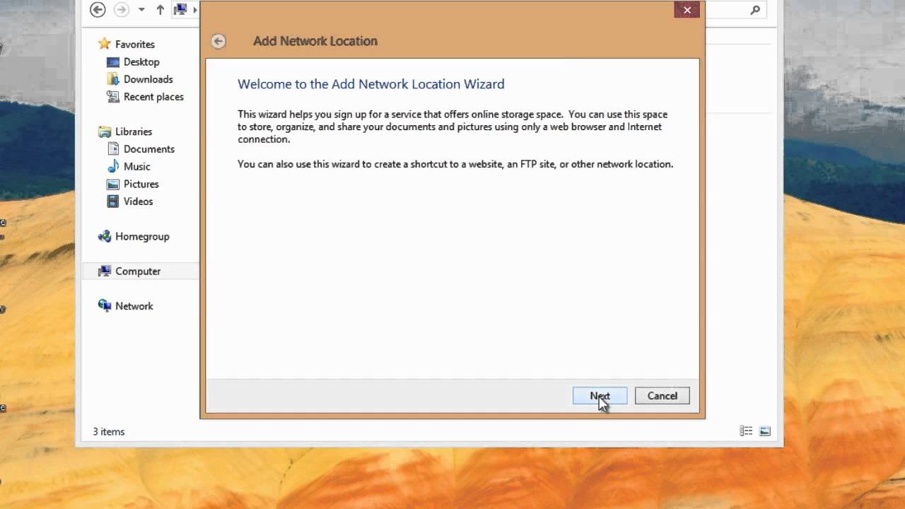 Creating a Web Folder Connection on a Windows 8 Computer - YouTube