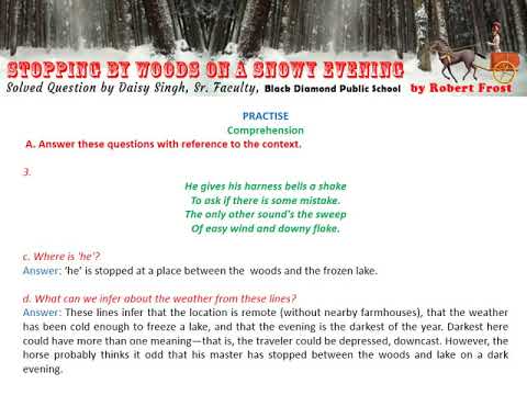 Stopping by Woods on a Snowy Evening Solved Question Answer - YouTube