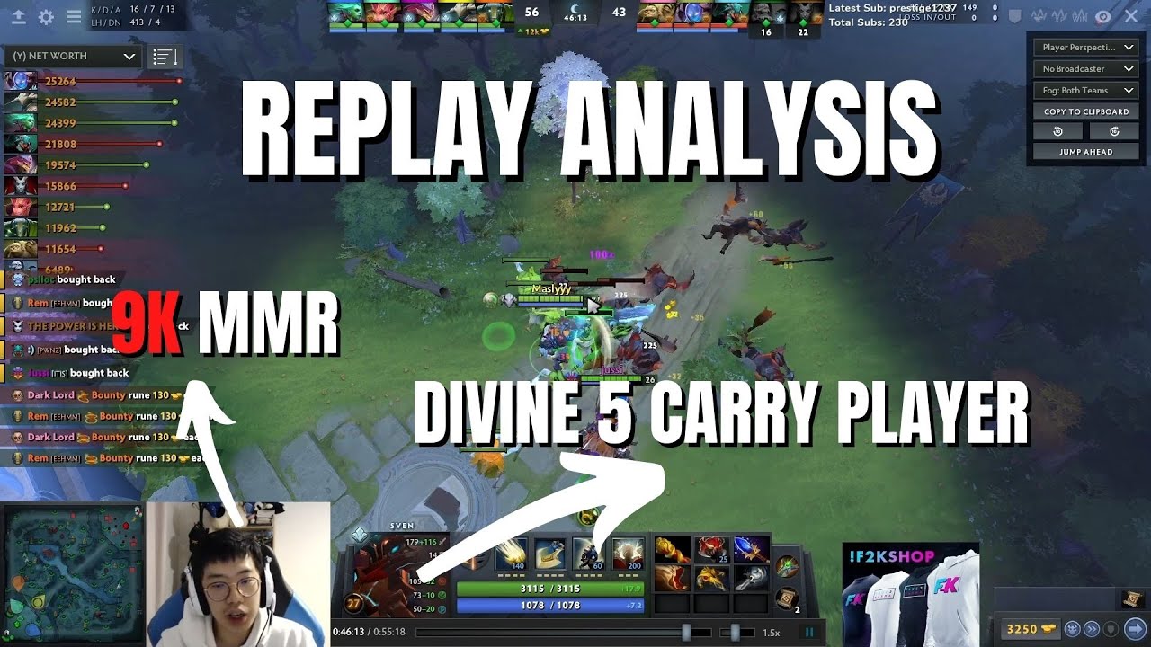 9K MMR Player Replay Analysis - Divine 5 Carry Player - YouTube