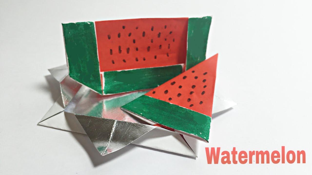 WATERMELON ORIGAMI TUTORIAL | ORIGAMI FOR KIDS - YouTube