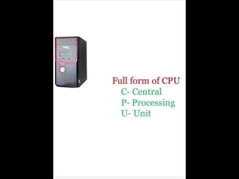 CPU Ka Full Form/Full form of cpu - YouTube