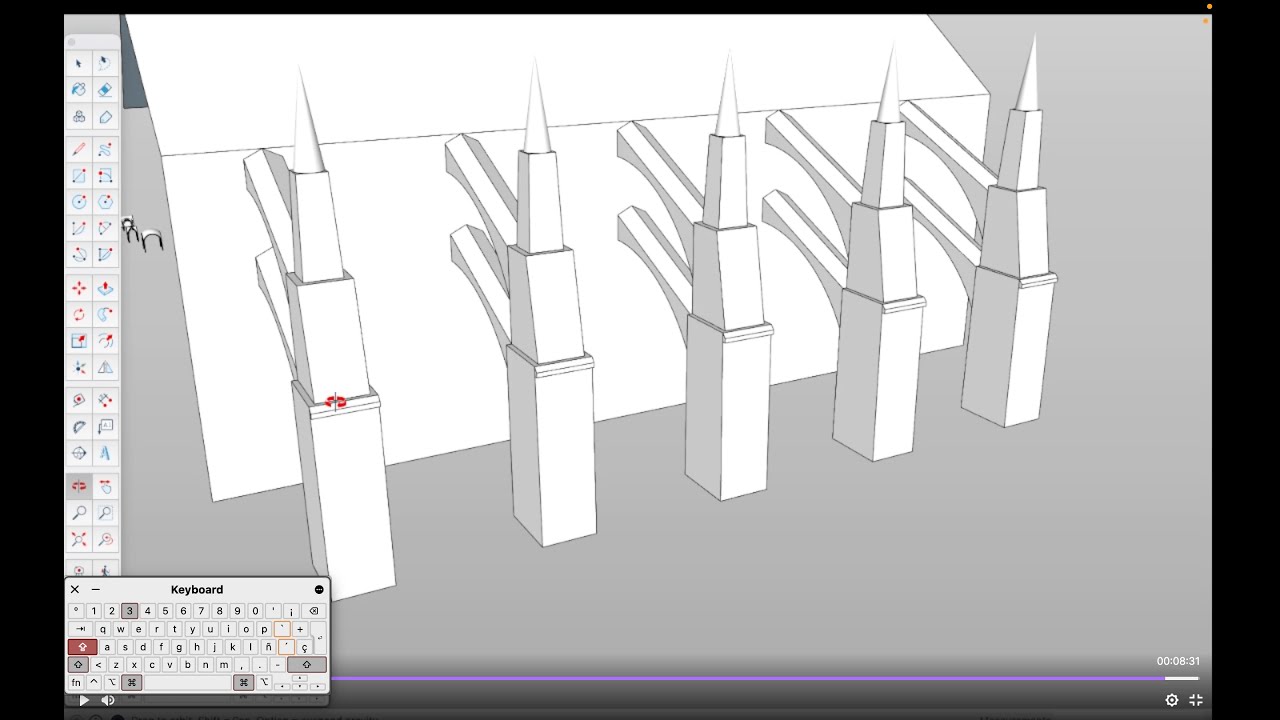 Cómo dibujar ARBOTANTES en 3D con SketchUp. How to draw Flying buttress ...