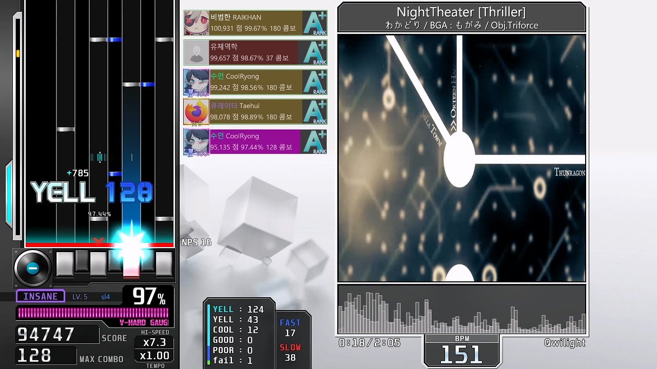 [BMS player] Qwilight - CR's Mania skin - YouTube