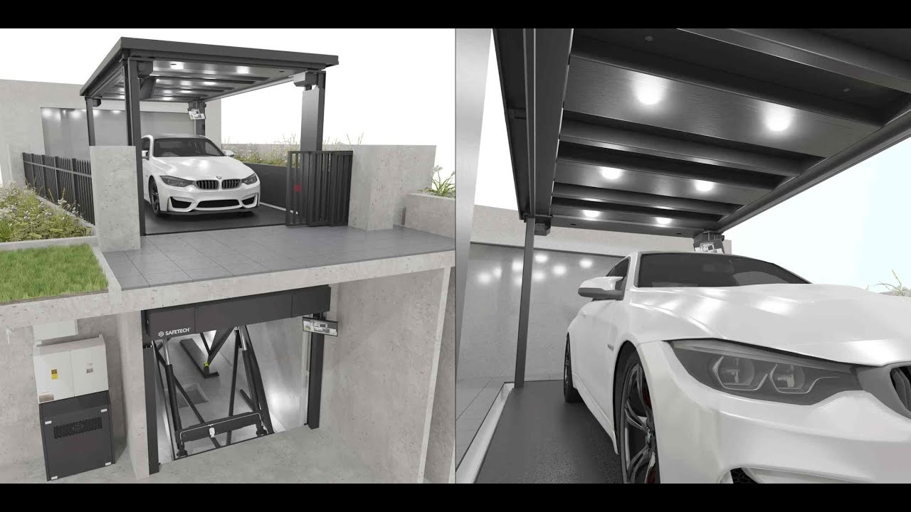 Roll-over roof vehicle lift - YouTube