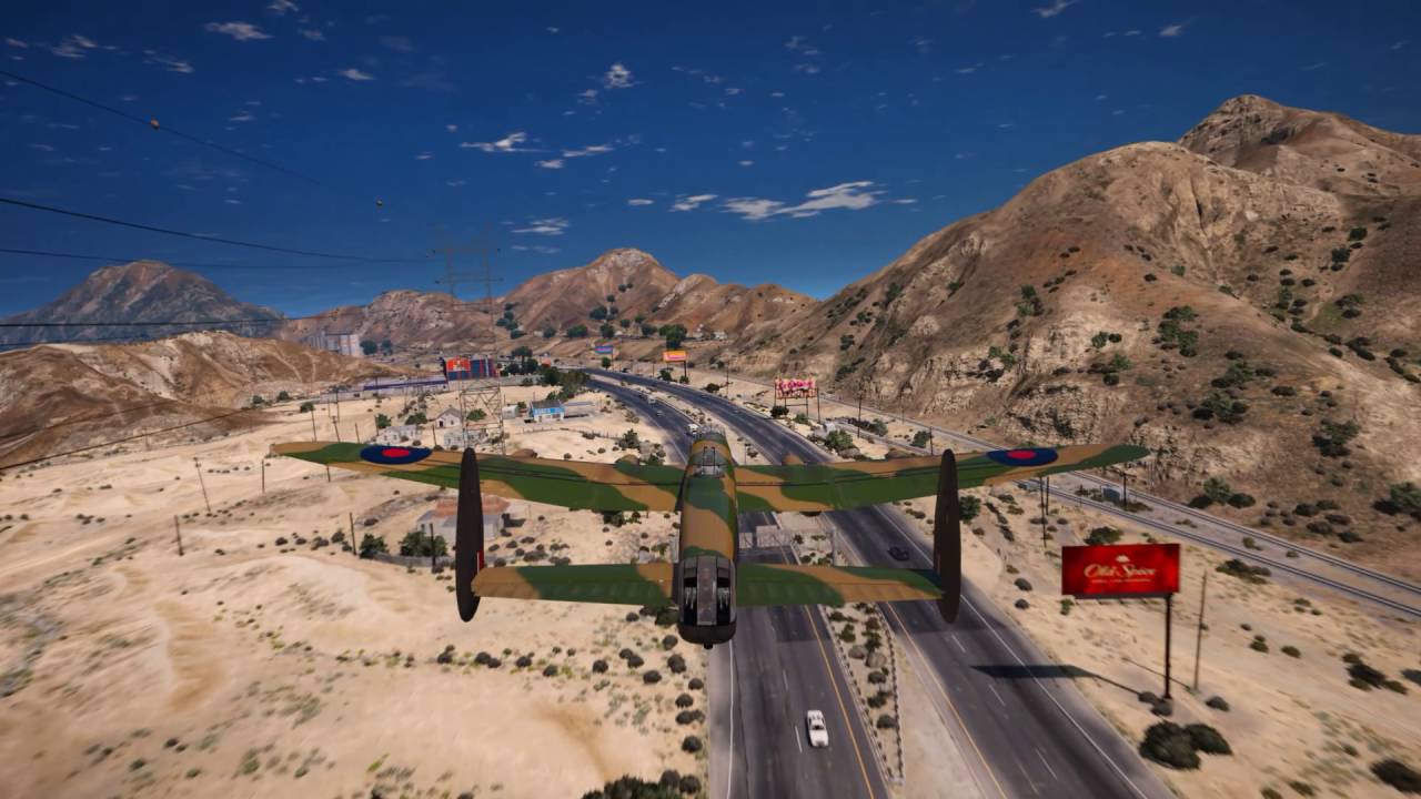 GTA 5 PC MODS - WW2 Bomber Plane Avro Lancaster - YouTube