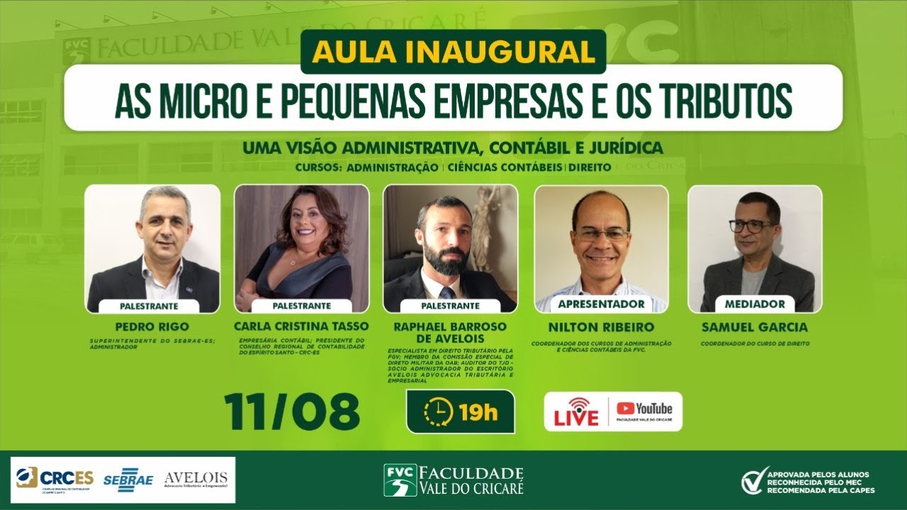 AULA INAUGURAL - AS MICRO E PEQUENAS EMPRESAS E OS TRIBUTOS - YouTube
