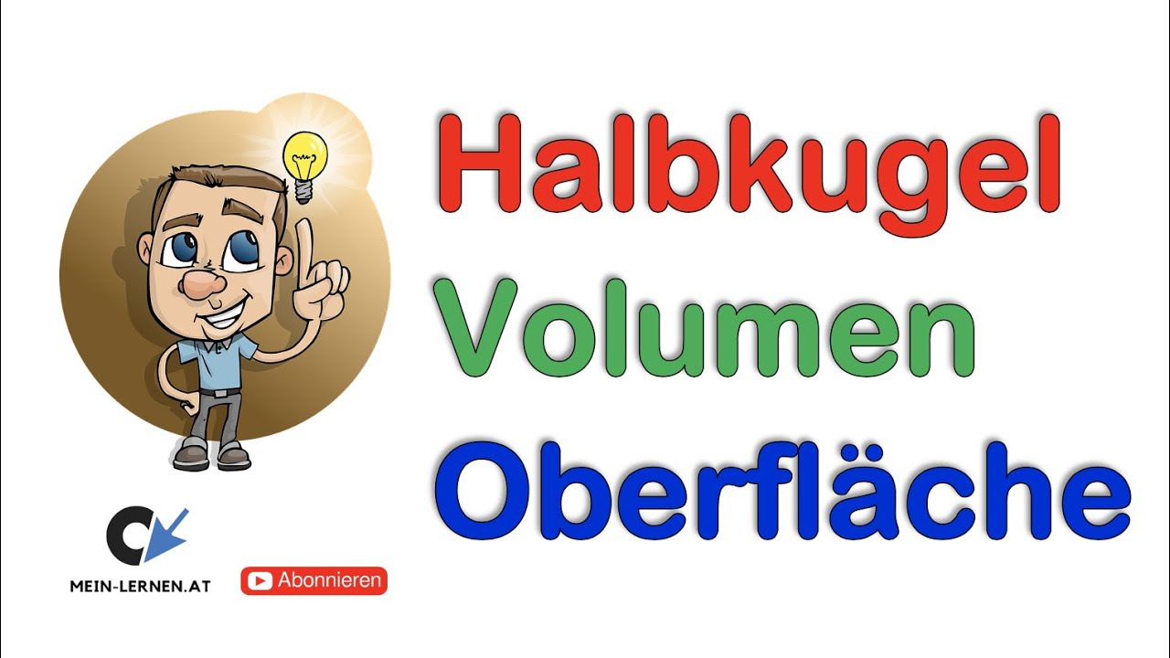 Halbkugel Oberfläche und Volumen berechnen - YouTube
