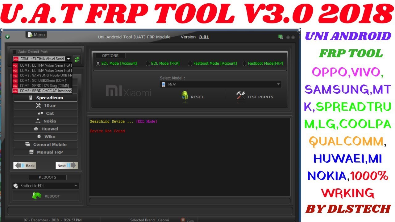 UAT FRP TOOL V3.1 2018|UNI FRP TOOL|MTK,VIVO,OPPO,SAMSUNG,MI,QUALCOMM ...