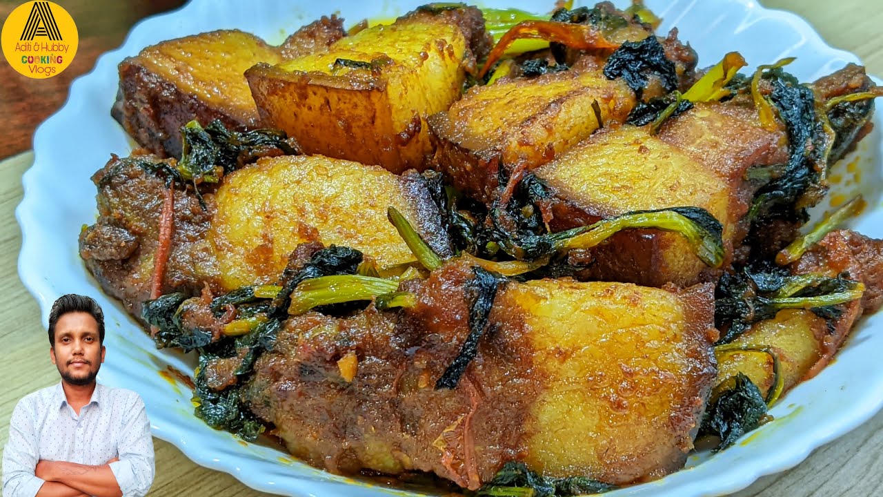 Cooking An Easy Pork fry Recipe With Mustard Green Leaves | Pork Belly ...