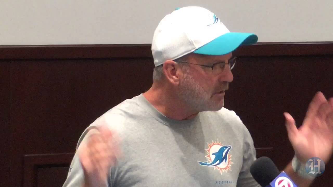 Dolphins defensive coordinator Kevin Coyle speaks after practice Aug ...