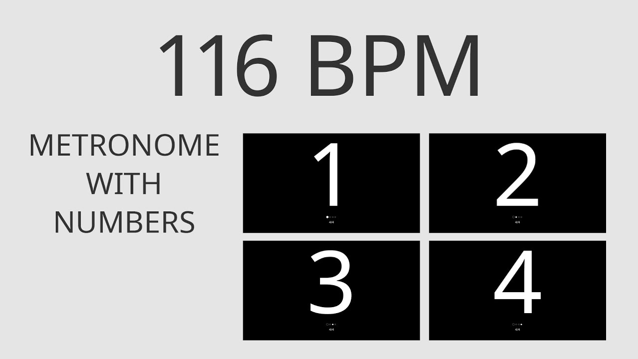 116 BPM Metronome - 4/4 - YouTube