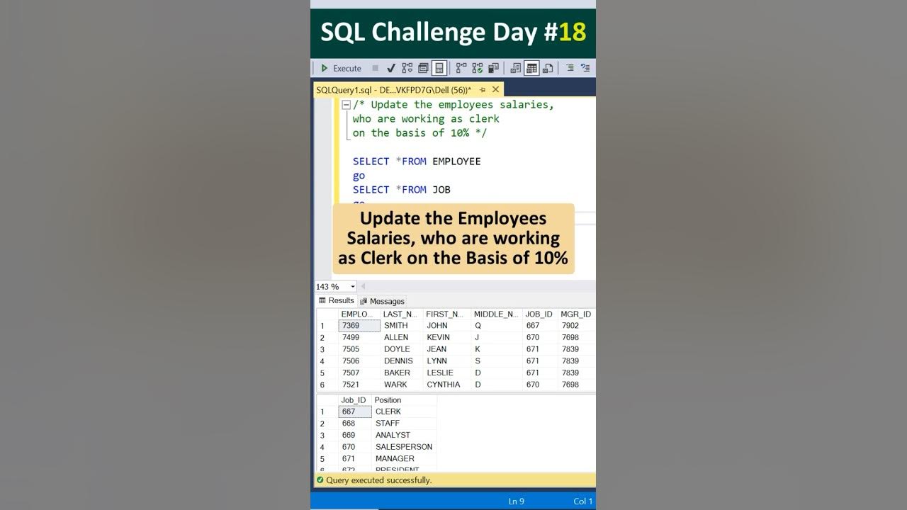 Sql Challenge Day 18 In Telugu Sql Telugu Tutorial Sql Youtube