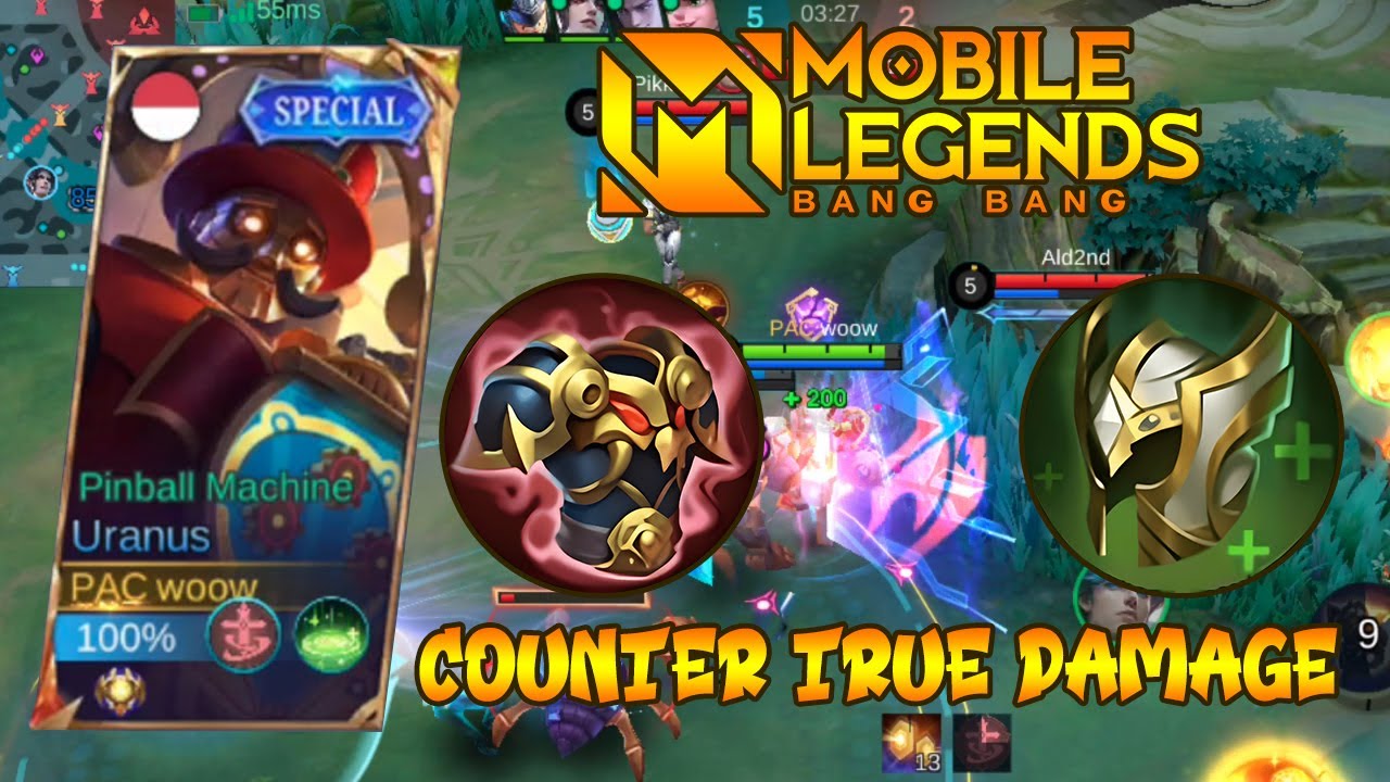 SOLO RANK EXP TANK ITEM COUNTER TRUE DAMAGE URANUS VS ALPHA MOBILE ...