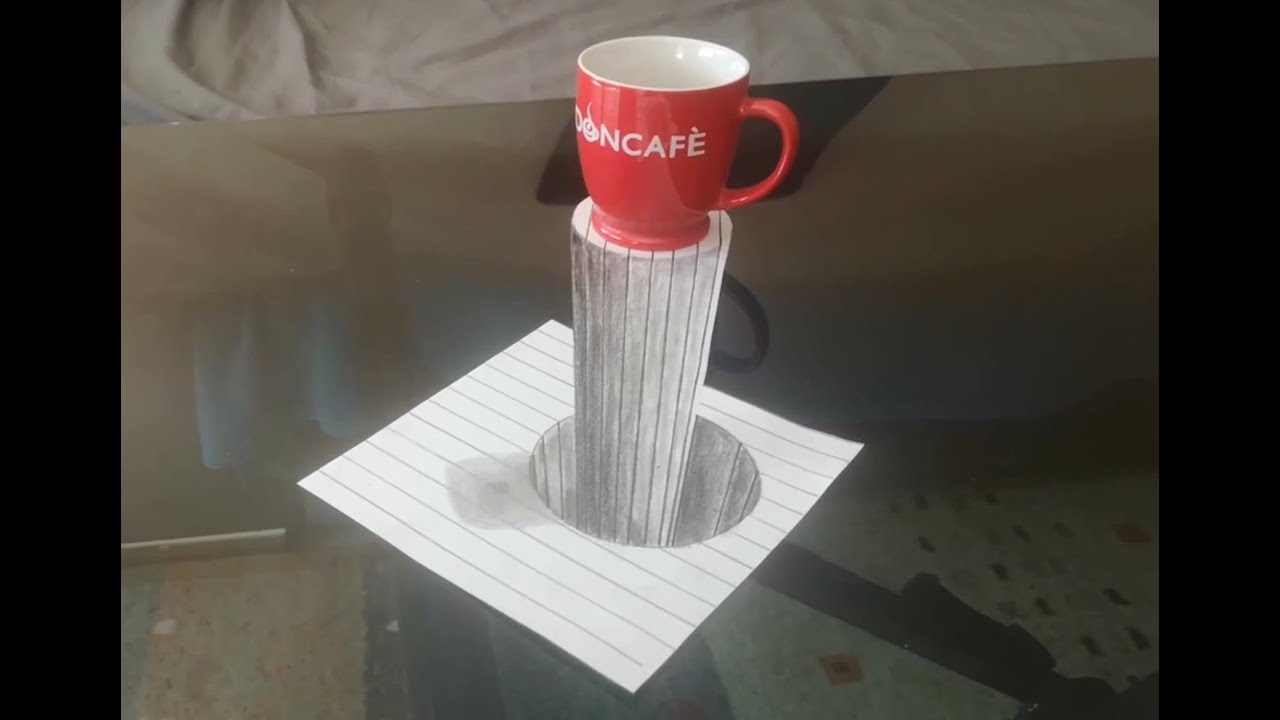 3D Trick Art 3d Illusion Coffee Cup on the Tower - YouTube