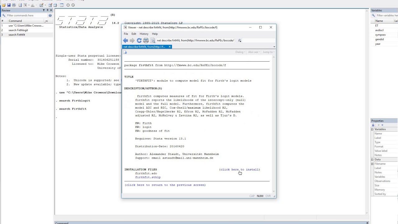 Binary Logistic Regression In Stata Using Firth Procedure For Sparse And Rare Event Data Youtube