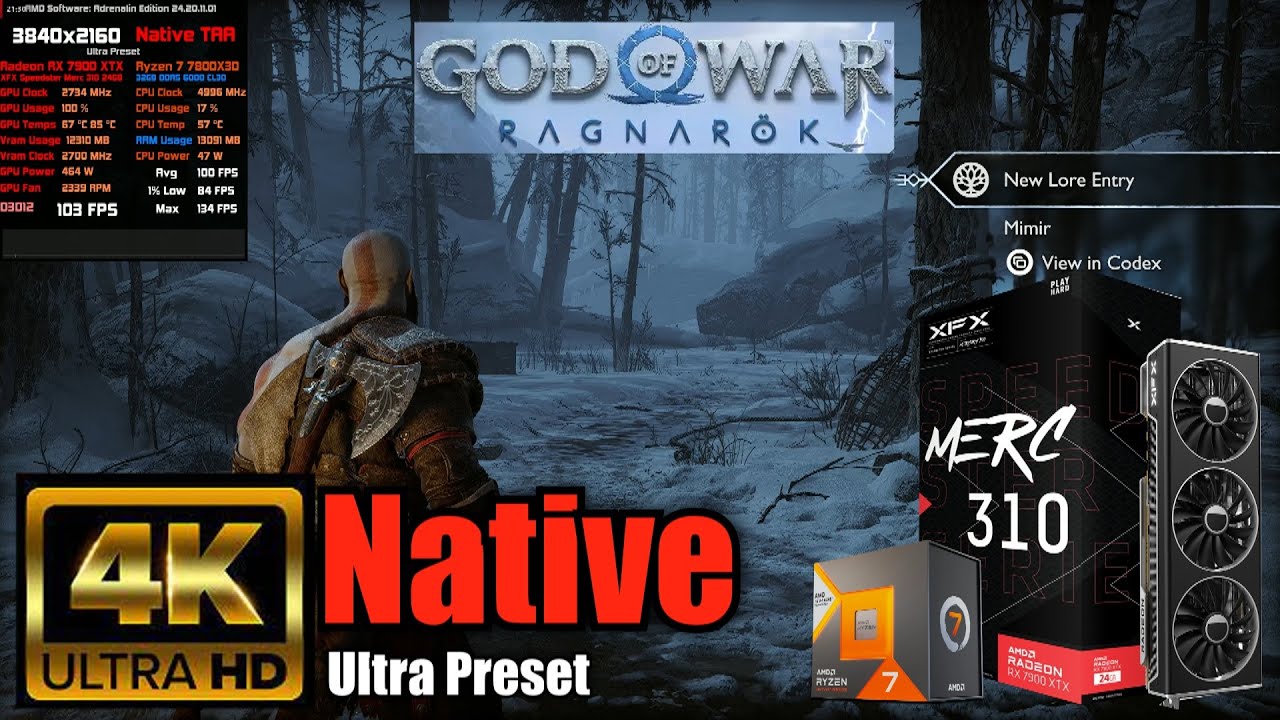 7900 XTX 🖥️ 7800X3D 🎮 God of War Ragnarok @ 4K Native TAA + Ultra Preset - YouTube