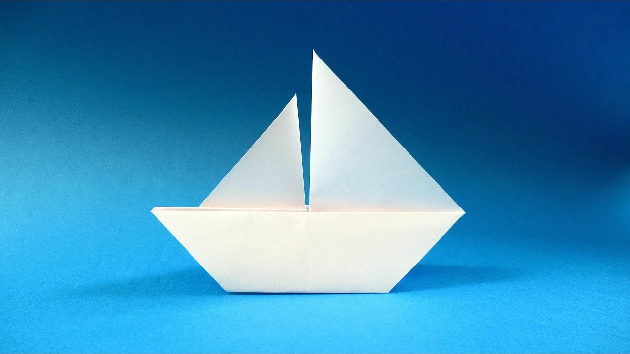 Origami boat. How to make a paper sailboat - tutorial - YouTube