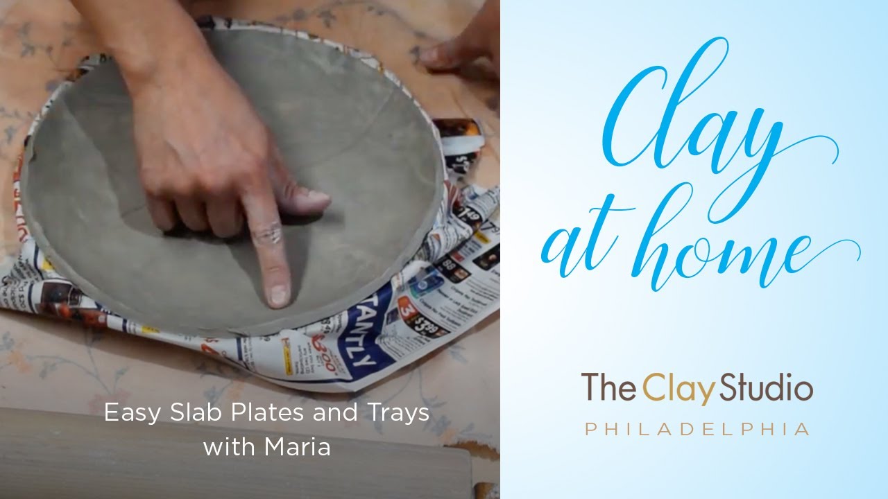 Clay at Home: Slab Trays and Underglaze Decoration with Maria - YouTube