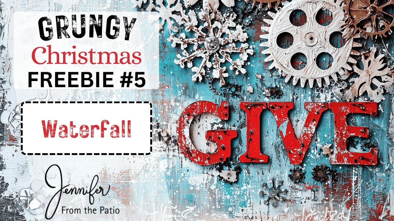 GRUNGY CHRISTMAS FREEBIE WEEK!! | Day 5 ~ A Waterfall (my fav) 😃 - YouTube