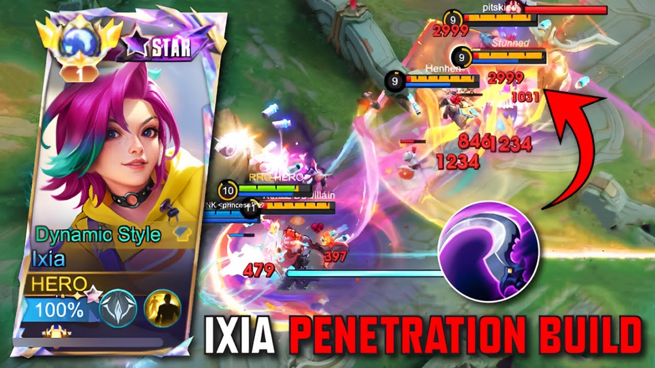 IXIA PENETRATION BUILD IS INSANE DAMAGE (counter meta semi tank) - MLBB ...