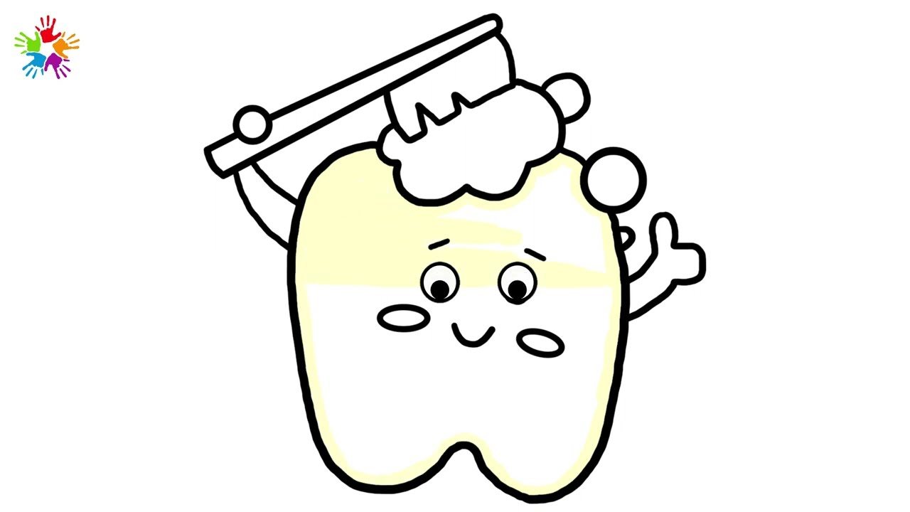 How To Draw brush and teeth For Kids🍨Easy Step by Step brush and teeth ...