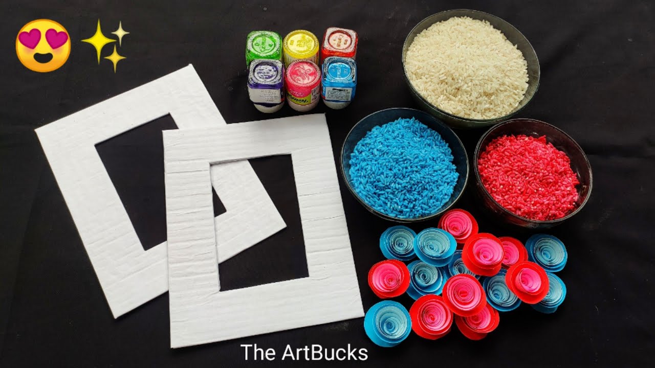 Rice Photo Frame making | Super Easy Photo Frame making 😍😍 #photoframe ...