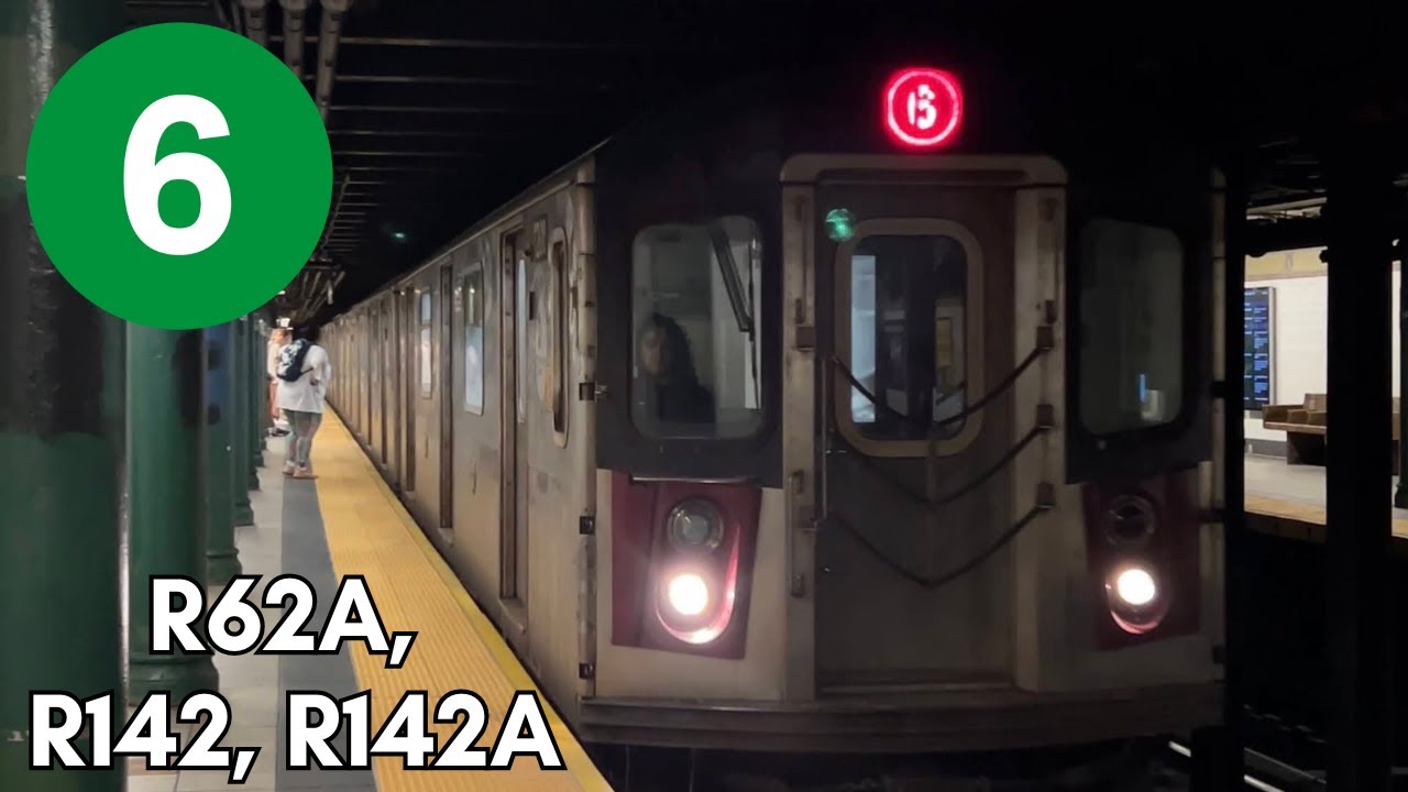 IRT Lexington Avenue: R62A, R142 & R142A (6) Local trains @ 77th Street ...