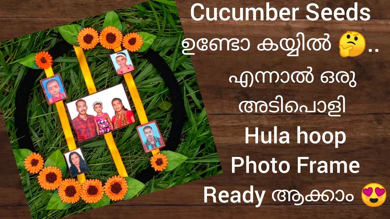 Photo Frame # DIY hula hoop photo frame # Gift ideas # room decor ideas ...