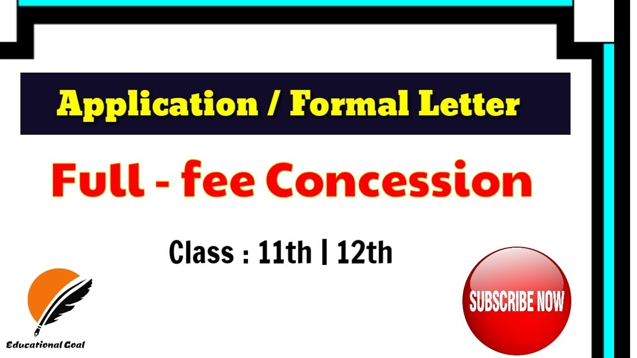 An application for full fee concession | Formal letter - YouTube