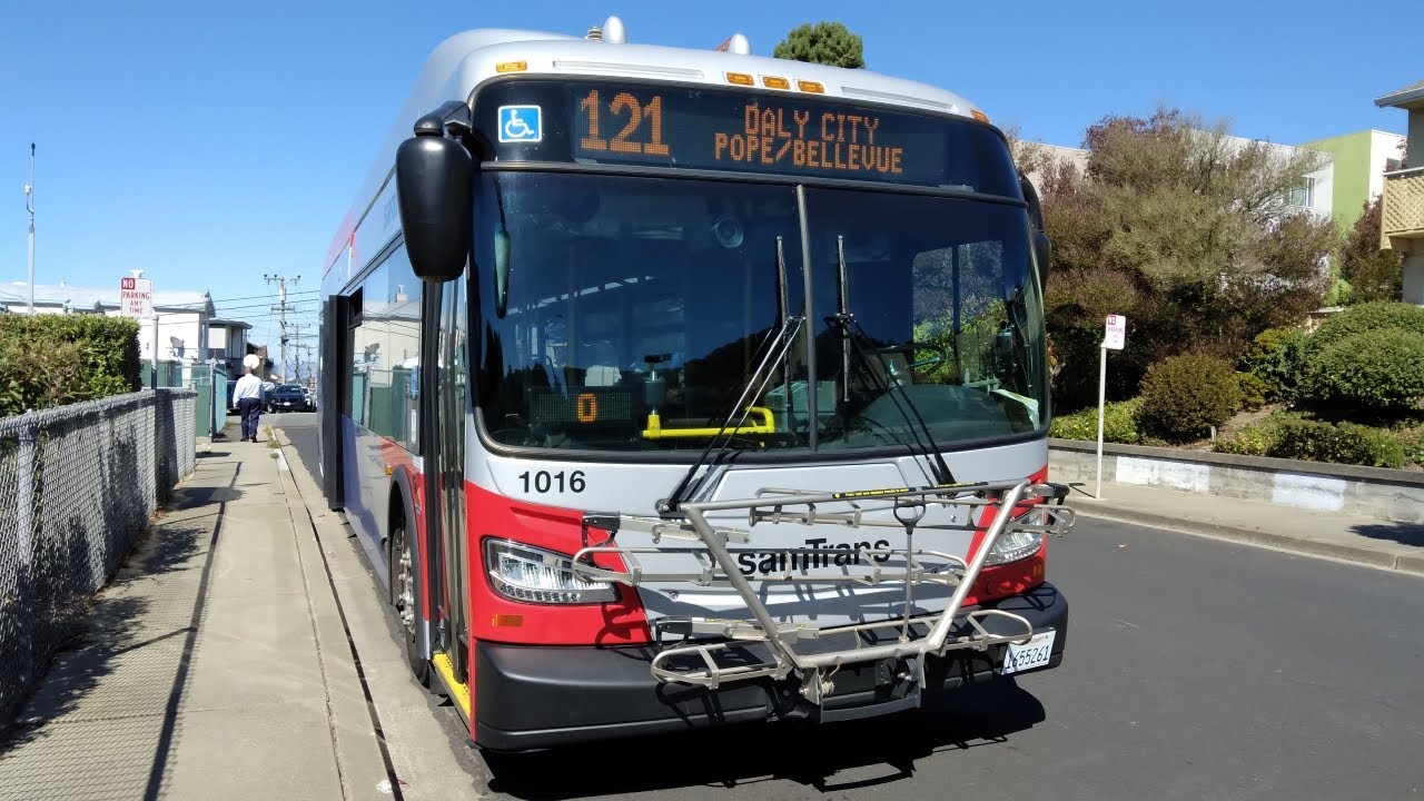 SamTrans 2023 New Flyer XE40 #1016 on Route 121 - Full Route Northbound ...