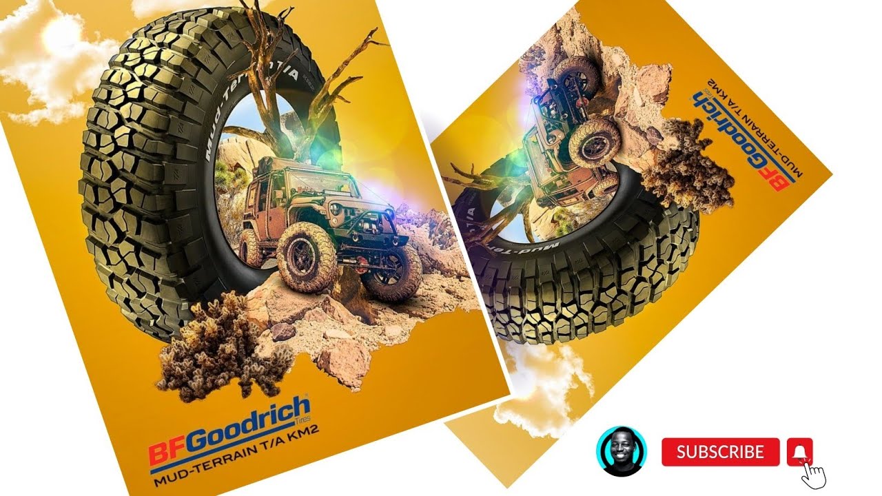 Goodrich Tyre Advert Poster Design in Pixellab - YouTube