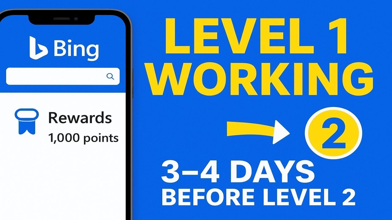 Microsoft Rewards Level 1 Working | Level 2 Tak Kaise Jayein (Step by ...