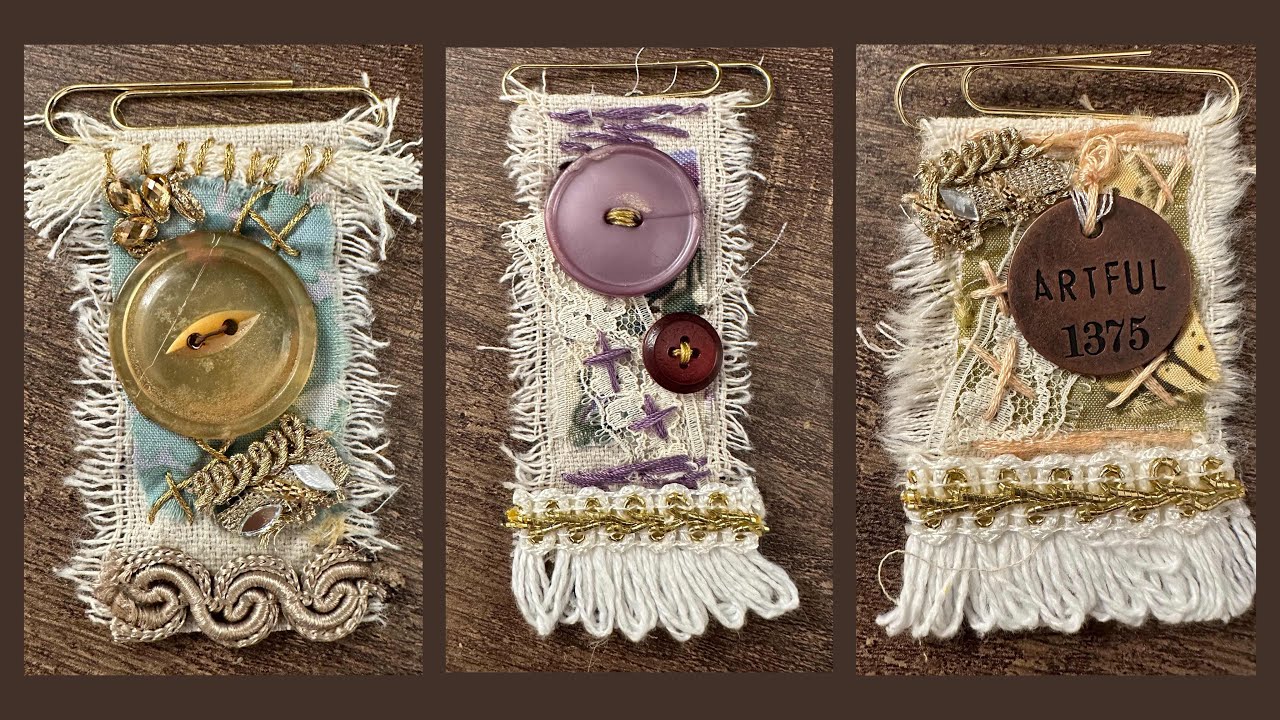 📎Altered Paper Clips w/ Fabric Clusters & slow stitching - YouTube