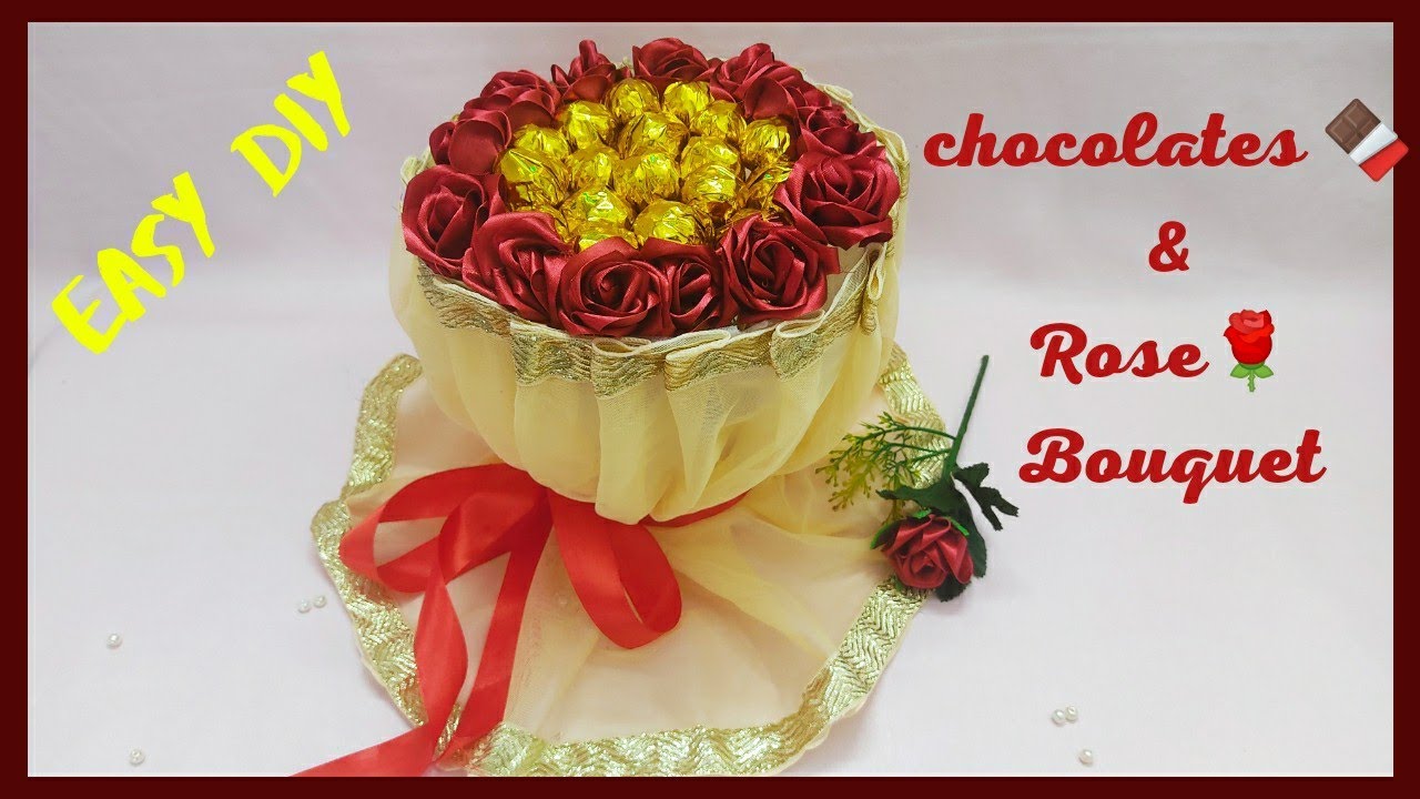 DIY Handmade Ribbon Rose Bouquet/ Valentine's day gift ideas/ Ribbon ...