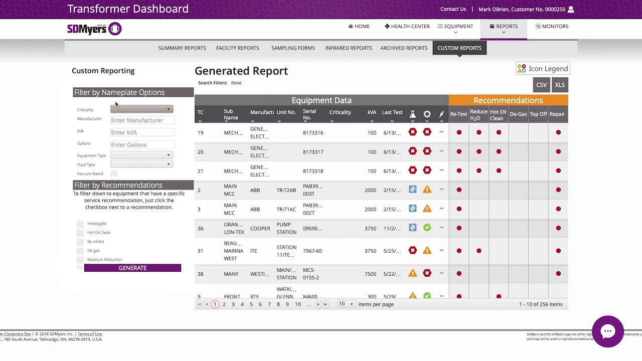 Transformer Dashboard: Custom Reports - YouTube