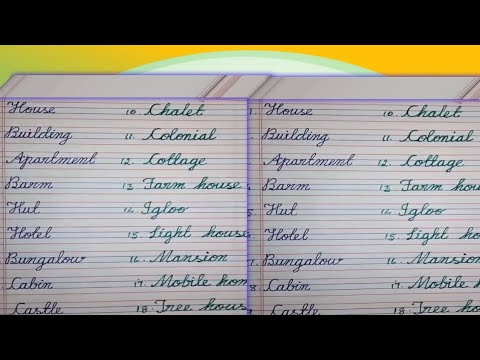 Different types of houses 🏘 in cursive writing - YouTube