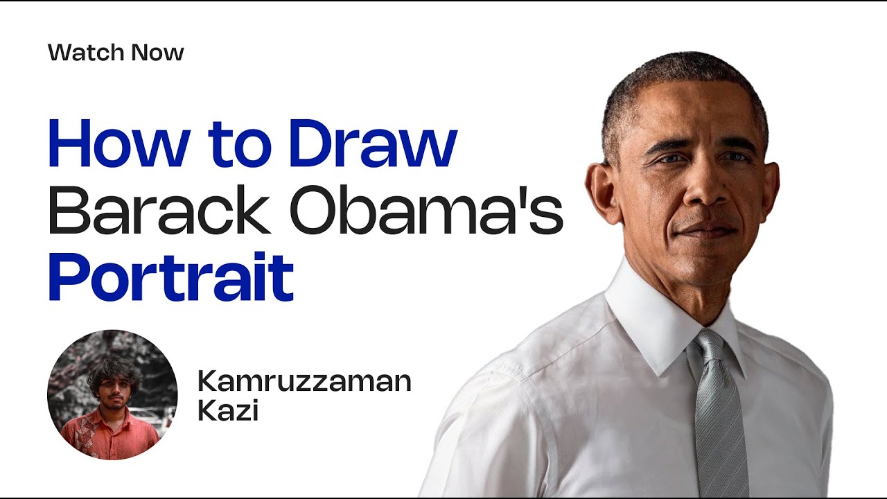 How to Draw Barack Obama's Portrait । Drawing tutorial for Beginners ...