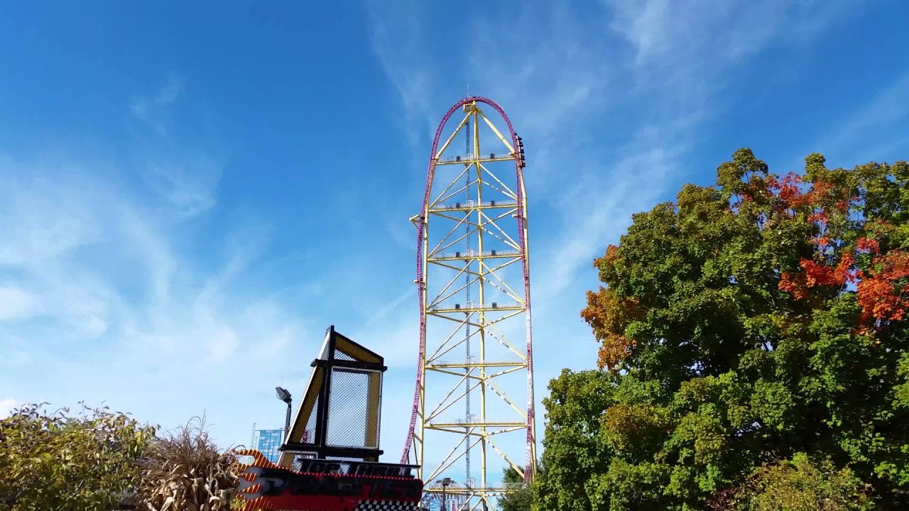 Cedar point top thrill dragster in 4k - YouTube