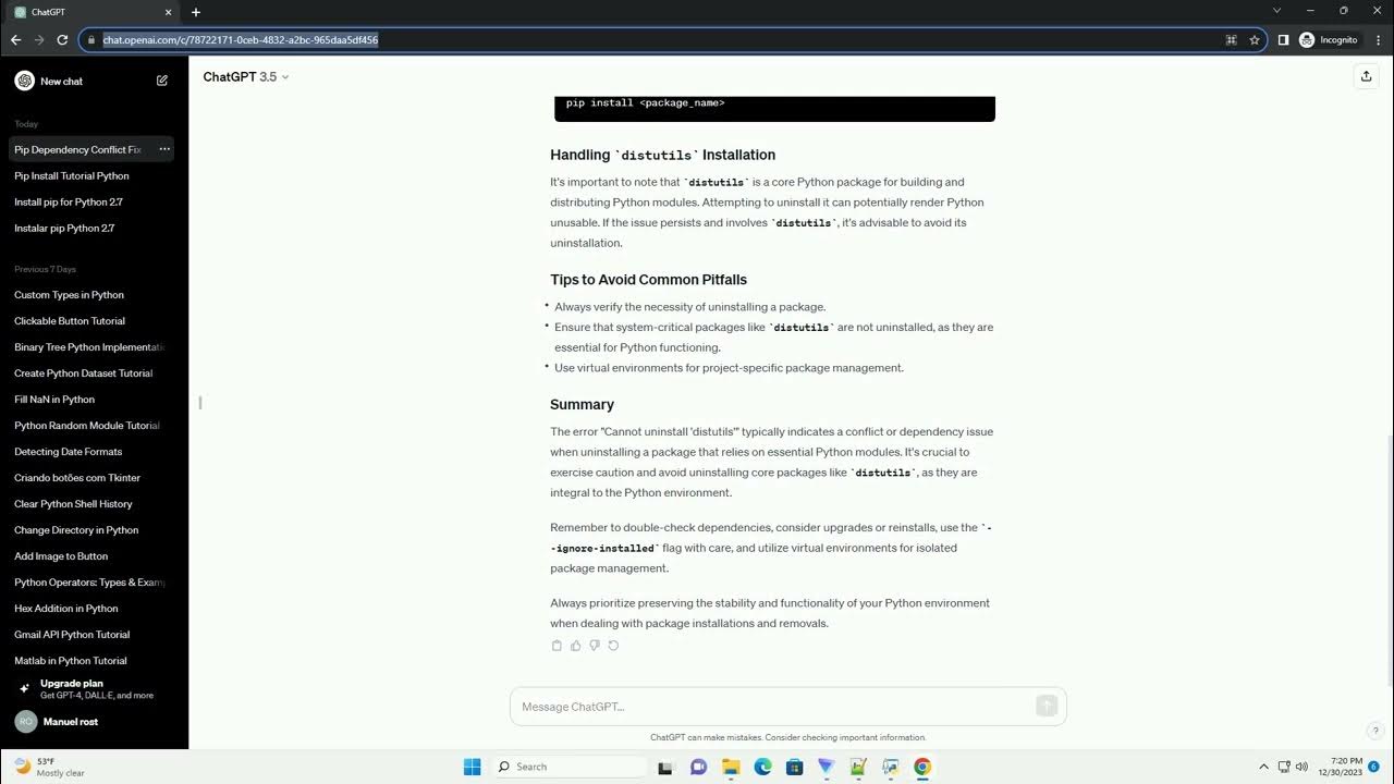 pip cannot uninstall distutils installed project - YouTube