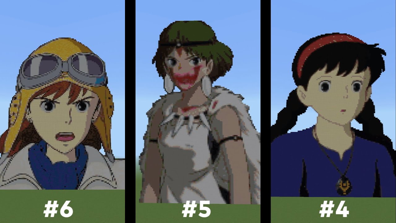 Studio Ghibli Top 6 Most Popular Heroine build challenge - Minecraft ...