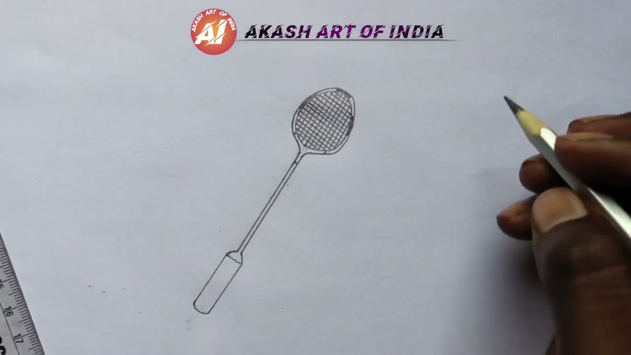 How to draw badminton easy | Badminton drawing - YouTube