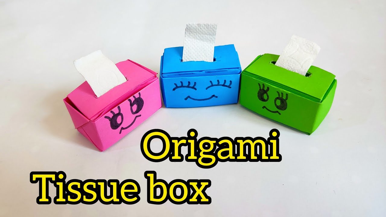 Easy origami tissue box/ how to make an origami tissue paper box - YouTube