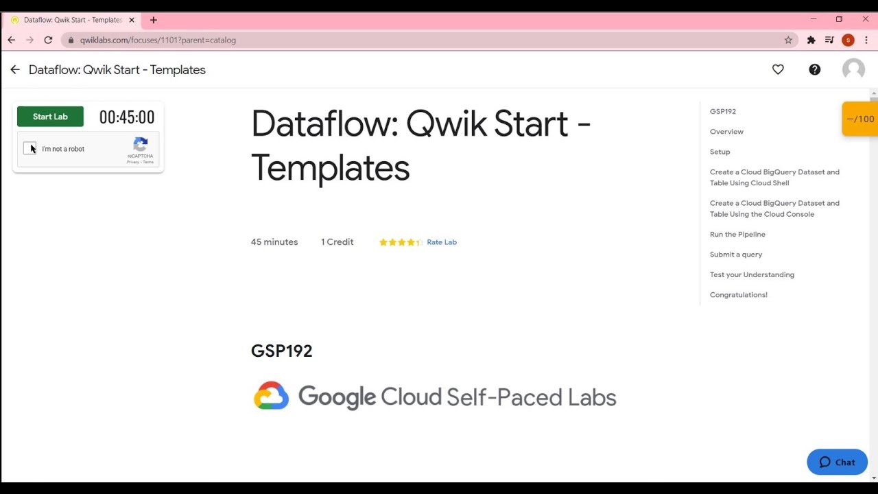 Dataflow Qwik Start Templates Quick Lab - YouTube