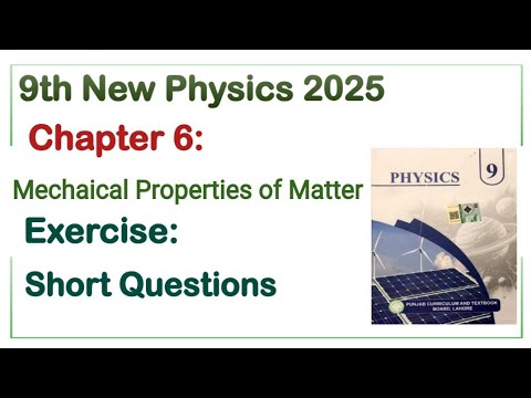 9Th Class Physics New Book 2025 Chapter 6 || PCTB || Exercise, Short Questions - YouTube