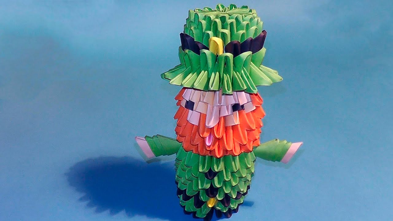 How to make a paper leprechaun (gnome, dwarf). 3D origami tutorial ...